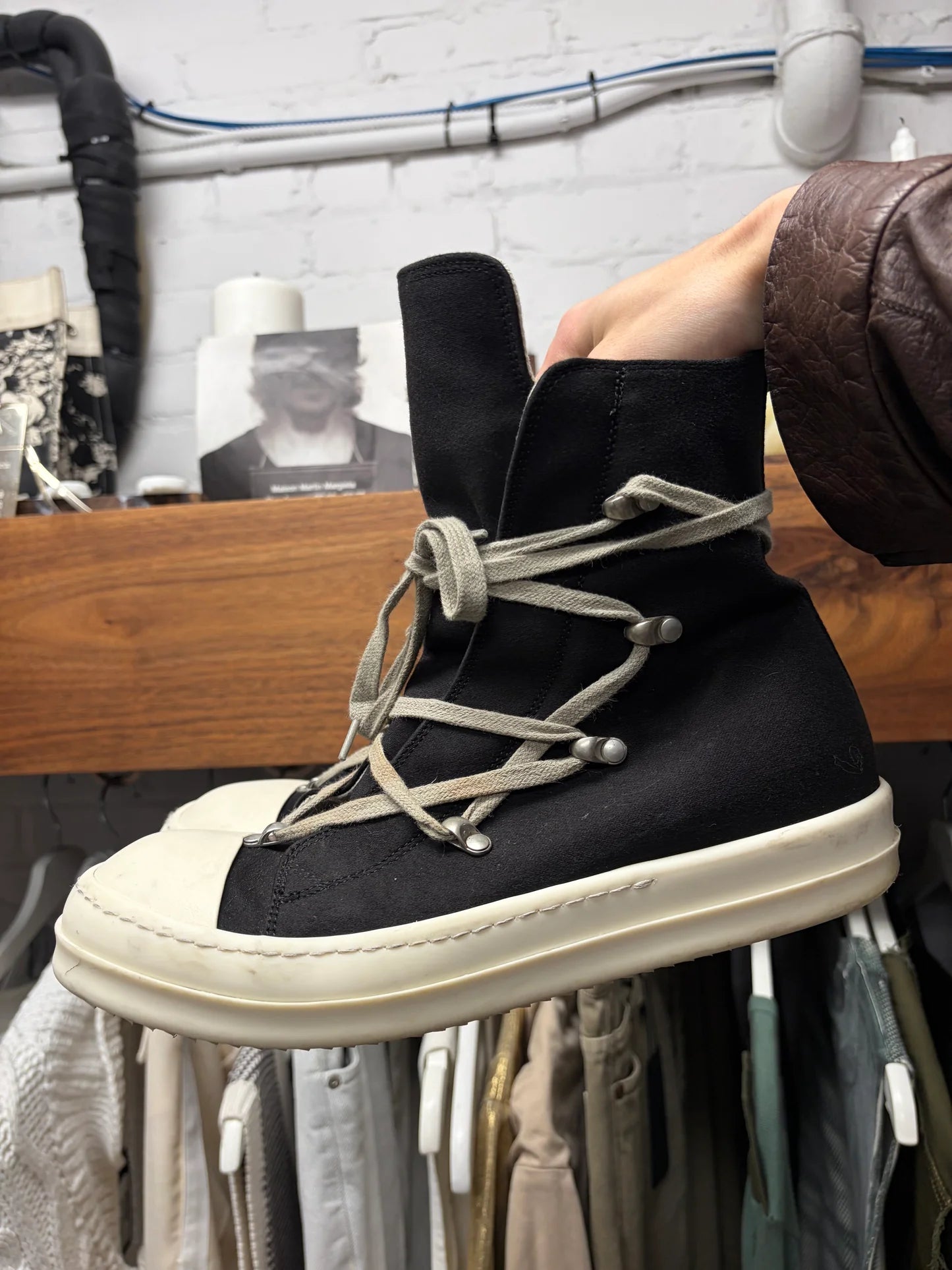 Rick Owens Pentagram Black Canvas Ramones High Top Sneakers – Alex ...