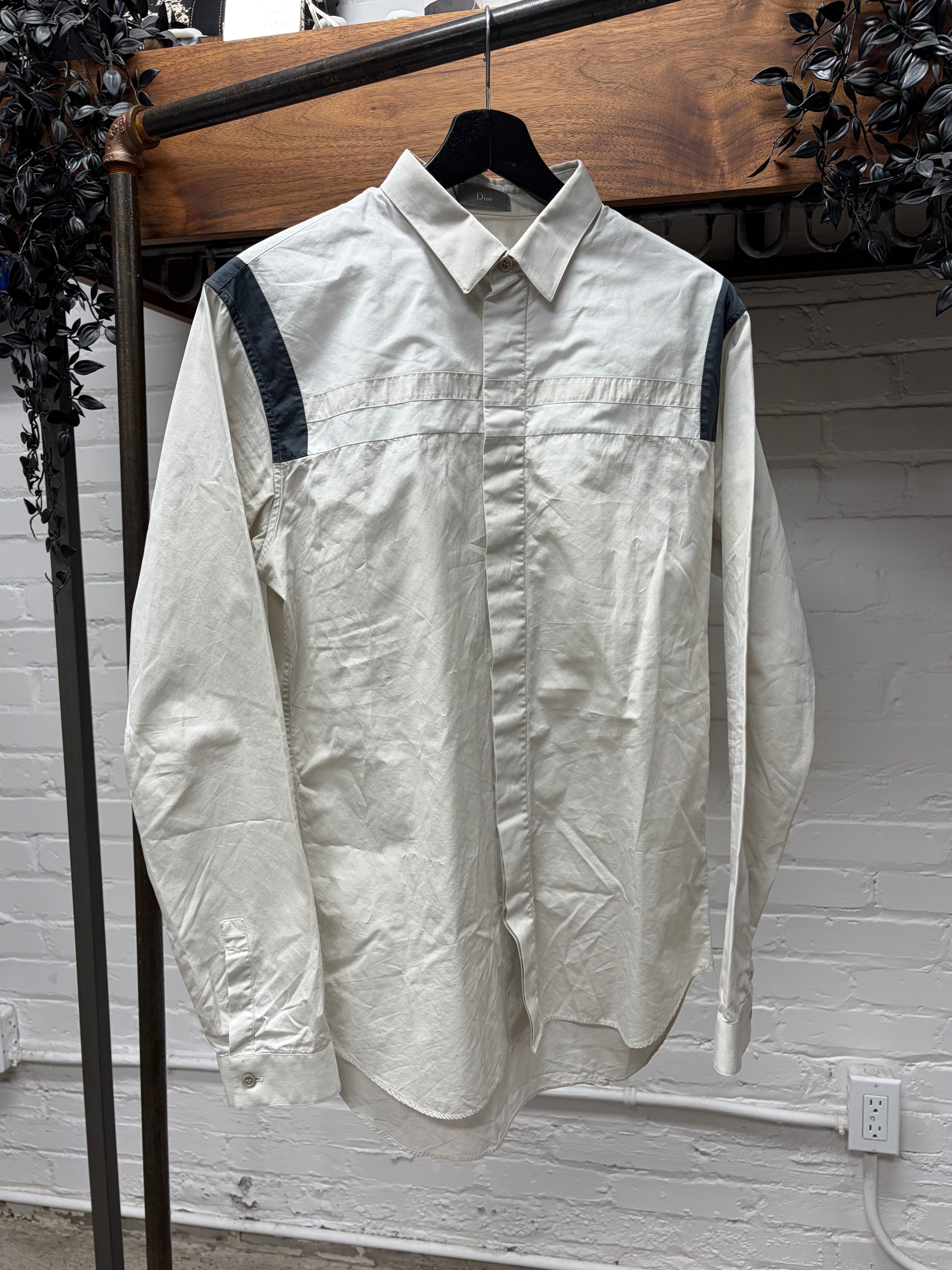 SS2014 Dior Homme by Kris Van Assche ‘Tape Seam’ Panelled Button Up Sh ...