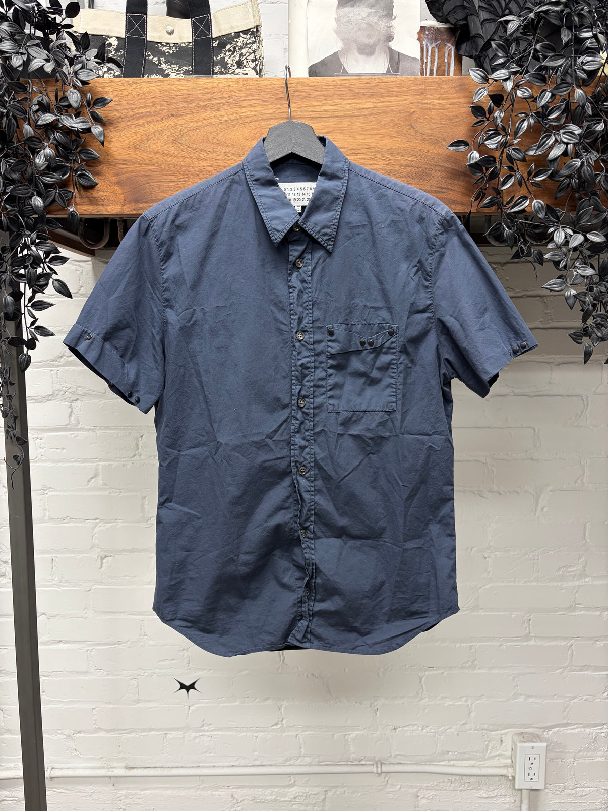 SS2016 Maison Margiela Metal Studded Blue Work Shirt – Alex Maxamenko