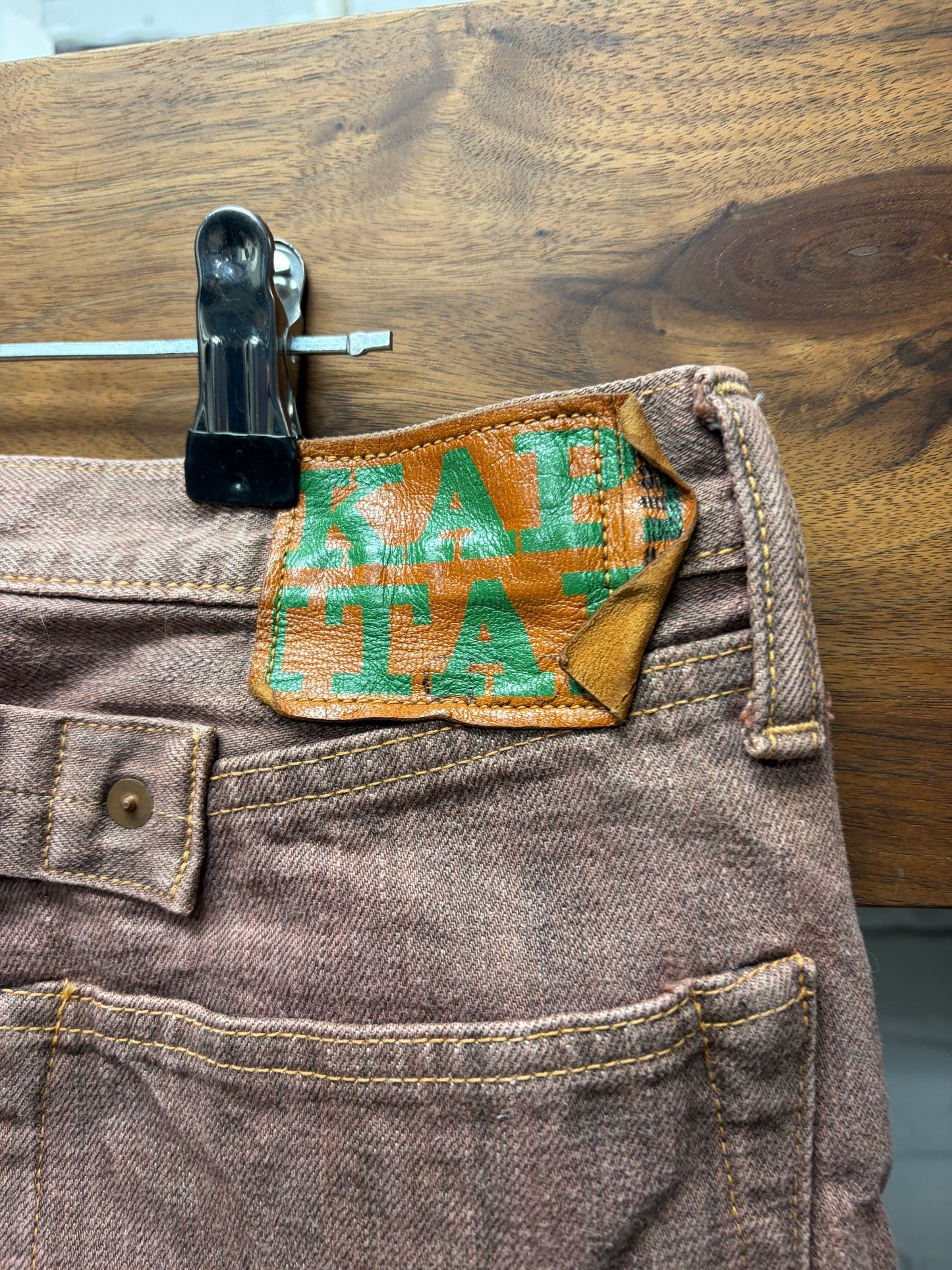 Kapital ‘Okayama Mitsu’ Factory Brown Color Buckle Back Denim – Alex ...