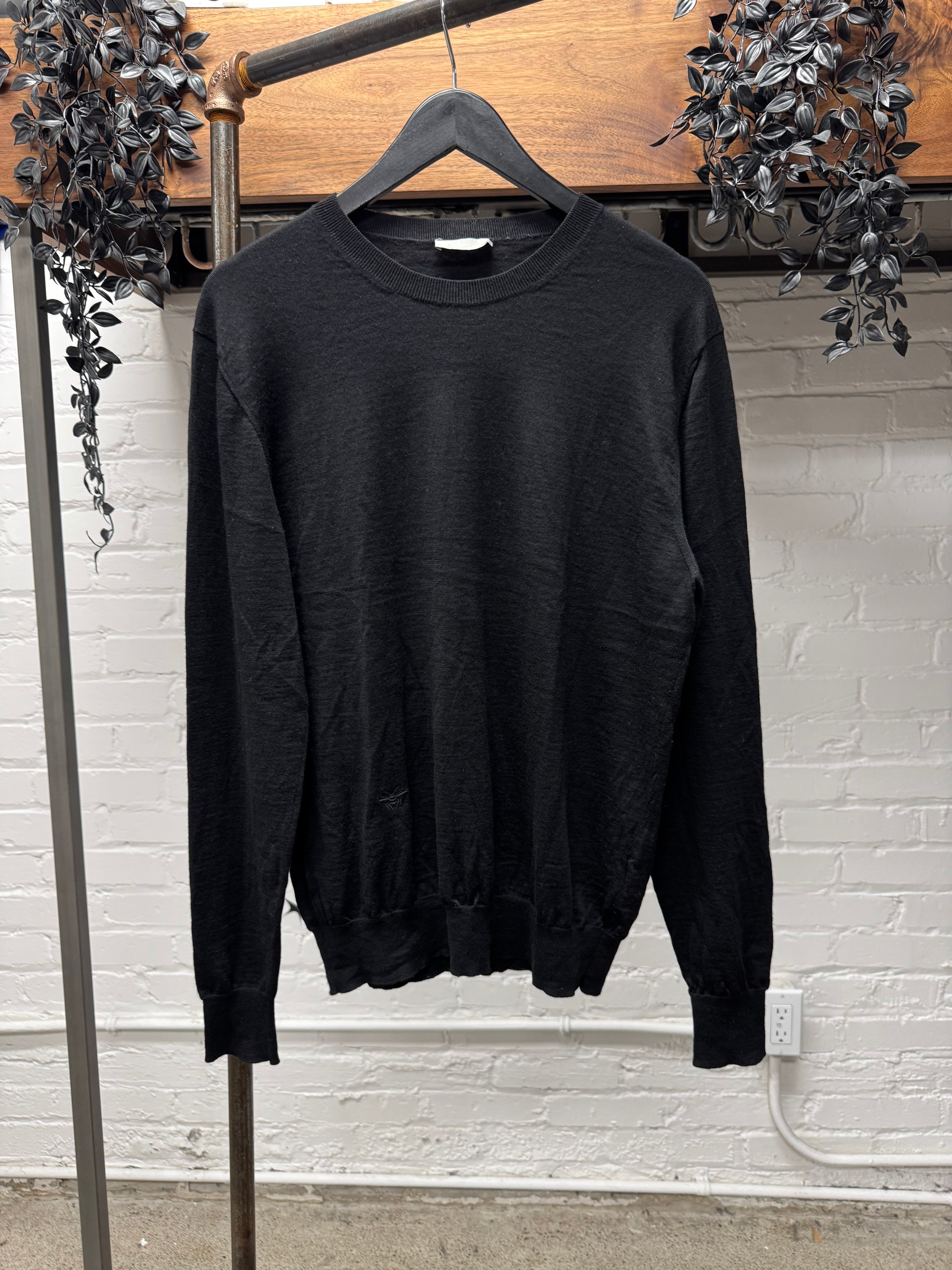 Dior Homme ‘Bee Motif’ Embroidered Logo Black Cashmere Sweater – Alex ...