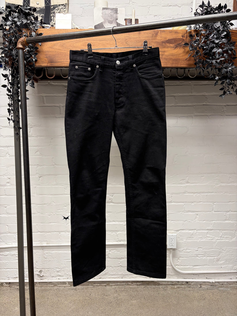 Vintage Helmut Lang ‘Classic Denim’ Waxed Black Bootcut Jeans – Alex ...